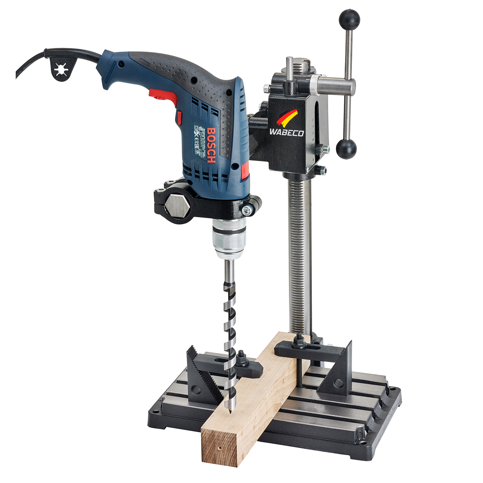 WABECO Bohrständer Fräsständer BF1242 Stahl Säule 500 mm Stahl Ausleger ...